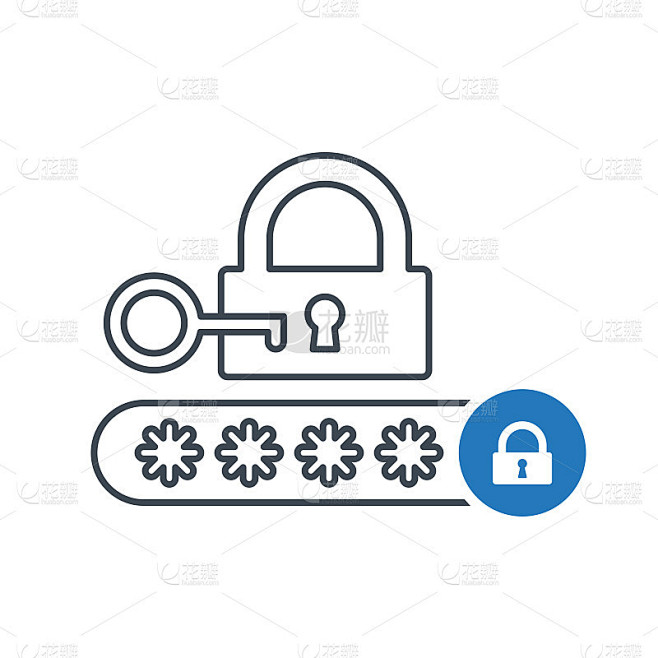 Password icon with padlock sign. Protection lock i