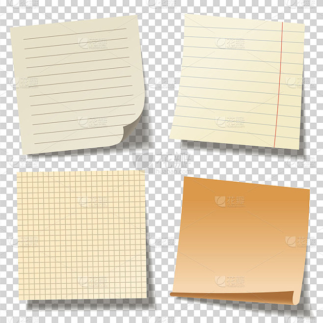 Realistic blank sticky notes. Colored sheets of no