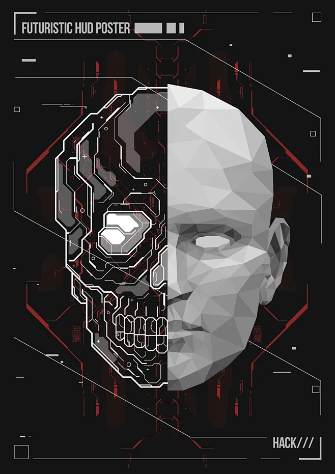 Futuristic posters with HUD graphic elements. : Futuristic posters with ...