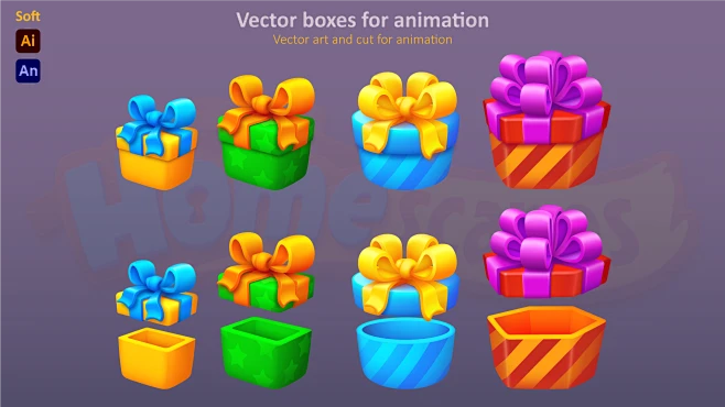 Vector boxes for animation :: Behance-花瓣网