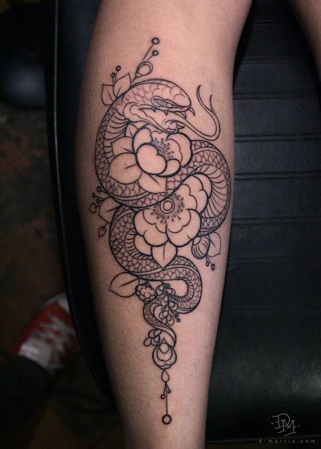 native american snake tattoo | David Morris tattoo illustration and ...