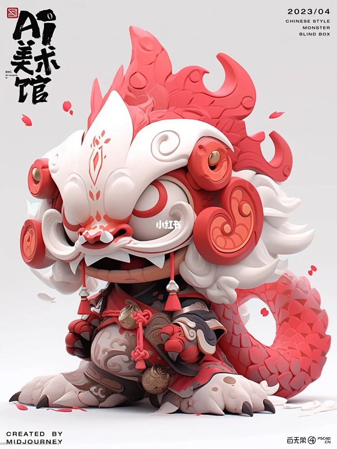 AI绘画 mj国风小怪兽IP 附关键词 (1)