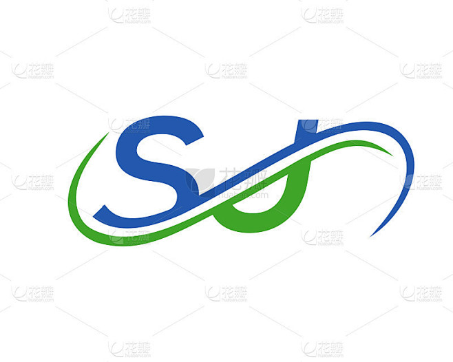 SJ Letter Linked Business Logo。SJ标志设计。SJ标志设计为金融、开发