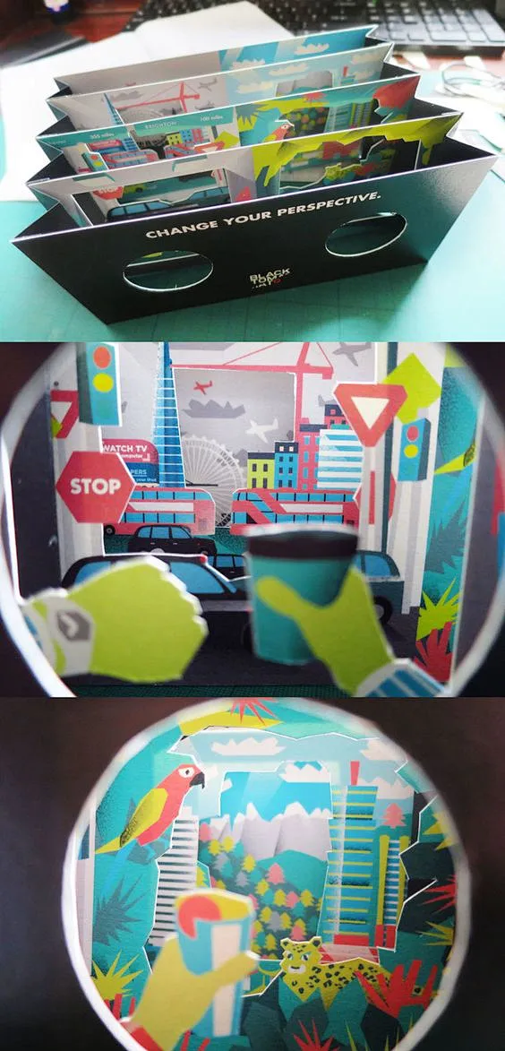 3d paper engineering peep show folding layers papercraft pop up: -花瓣网