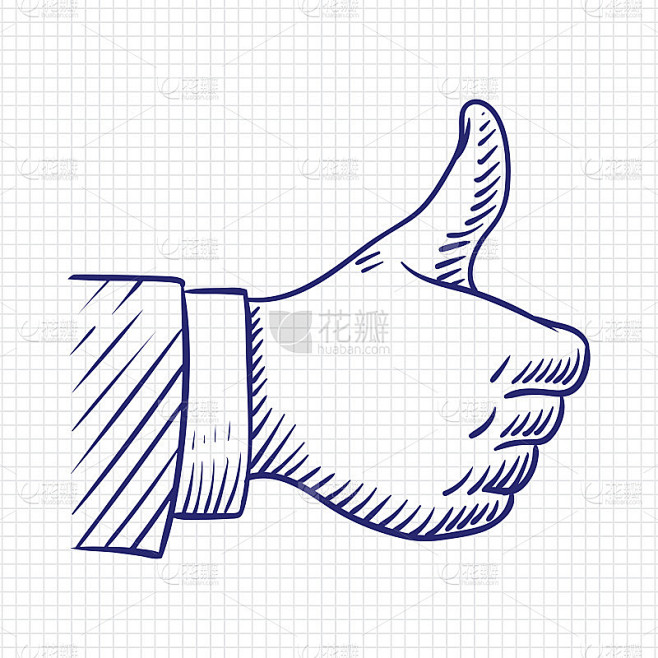 大拇指就像手绘矢量图