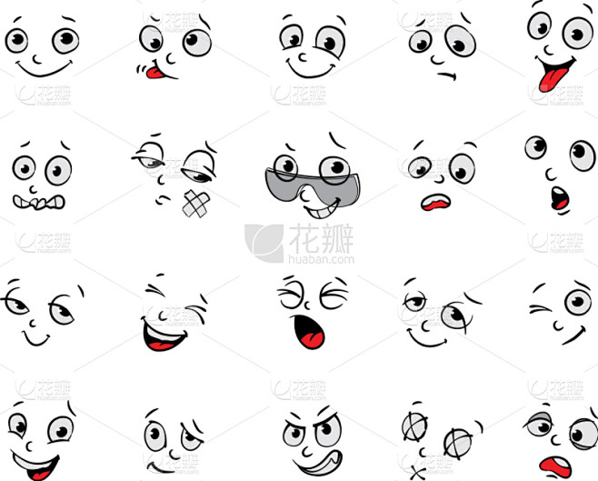 面部表情,动画片,男孩,人,男人,性格,表情符号,布置,绘制