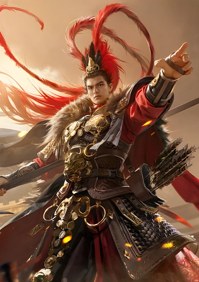 吕布 方天画戟 三国 武将 猛将 重返帝国-花瓣网