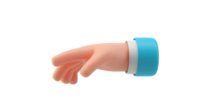 Relaxed hand gesture 3D Illustration-花瓣网