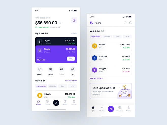 Finline - Investments Finance App by Barly Vallendito for UI8 on-花瓣网