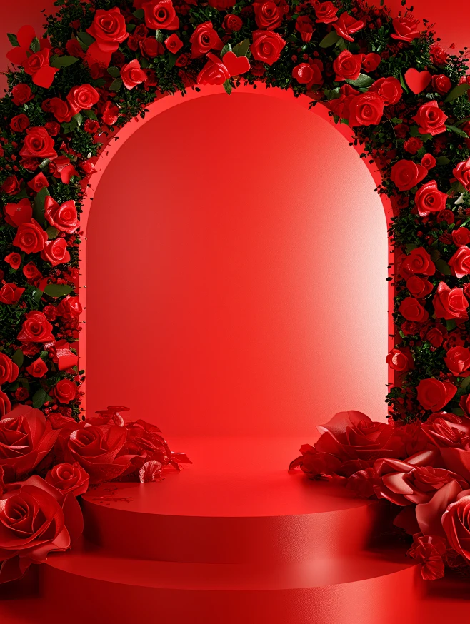 liang9269_a_red_room_Valentines_Day_theme_surrounded_by_red_ros ...