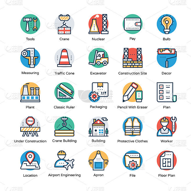 工业和建筑单位图标包