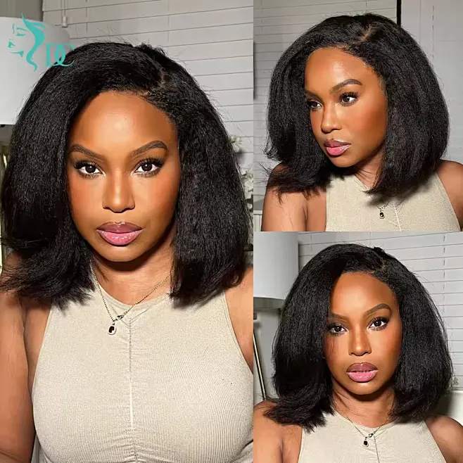 4c Hairline Kinky Straight Bob Human Hair Wig 4c Kinky Edges Curly Baby ...