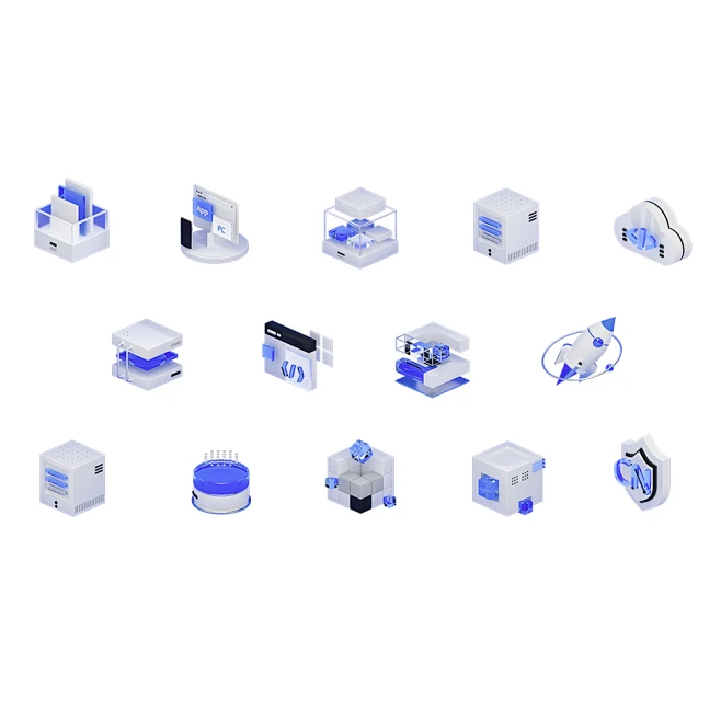 13款互联网科技办公安全虚拟图标C4D模型3d三维icon素材OC渲染-淘宝网-花瓣网