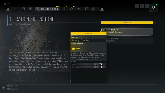 Mission information screenshot of Tom Clancy’s Ghost Recon: Breakpoint ...