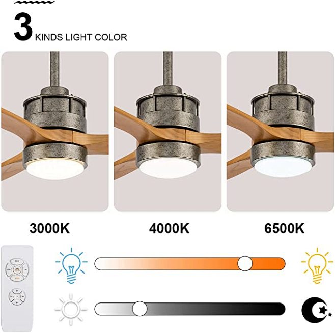 Amazon.com: 52" Modern Outdoor Ceiling Fan Indoor with Lights and ...