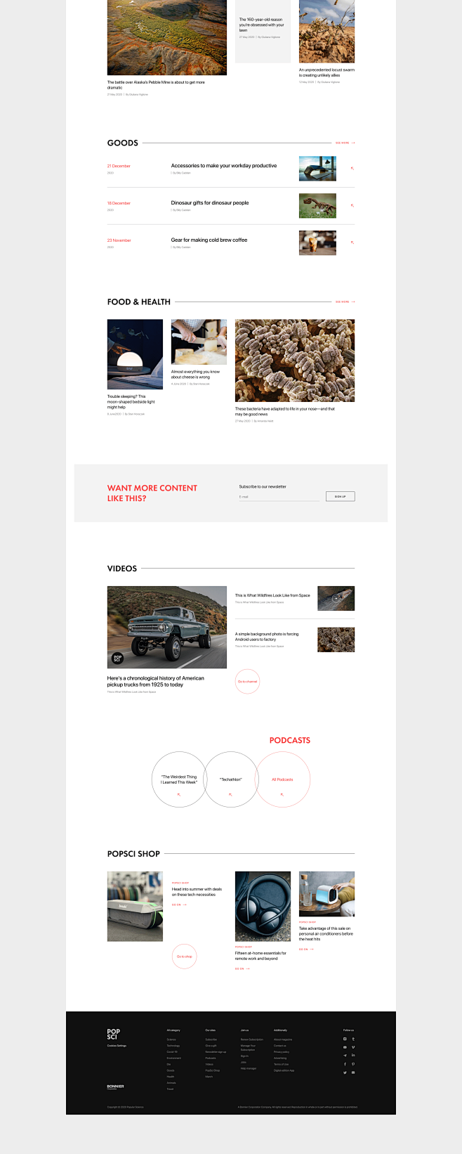 Popular Science magazine website : Concept redesign website Popular ...