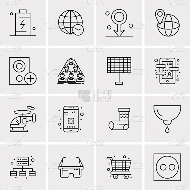set 16 universal icons business
