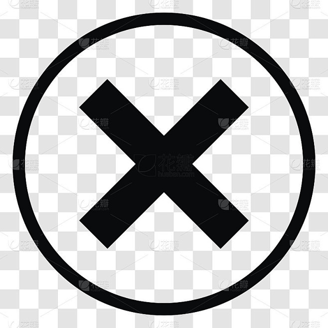 x交叉圆形图标-矢量图标设计