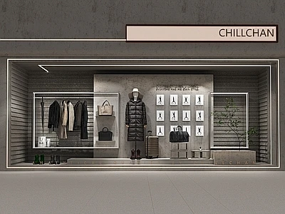 现代橱窗3d模型-花瓣网