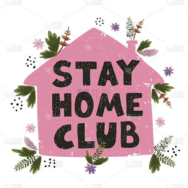 Stay home club. Concept on global pandemic Covid19