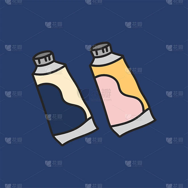 矢量文具涂鸦风格素材-花瓣网