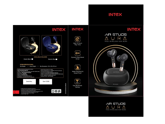 box Earbuds Logo Design packaging design product packaging TWS wireless ...