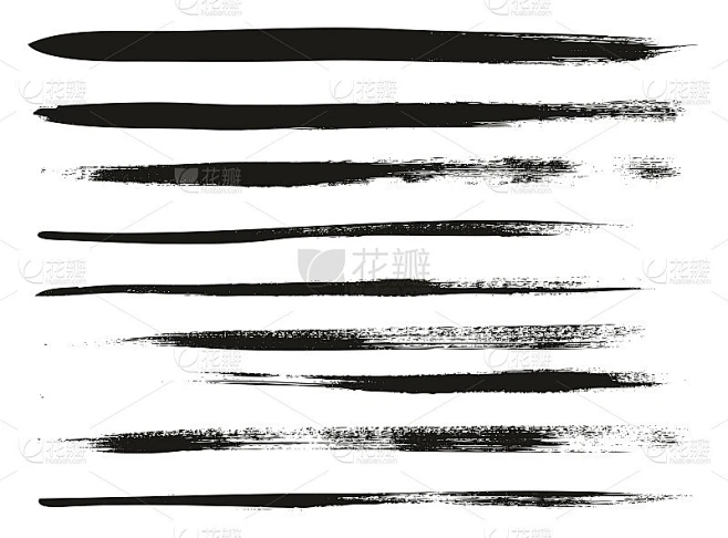 Calligraphy Paint Thin Brush Lines High Detail Abs素材-花瓣网