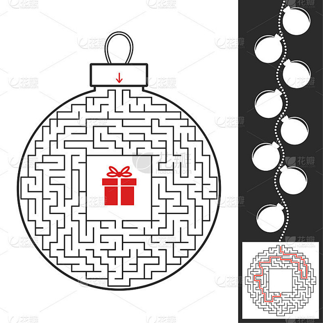 Maze Christmas toy. Game for kids. Puzzle for chil