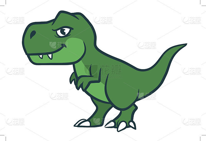 可爱的卡通绿色霸王龙