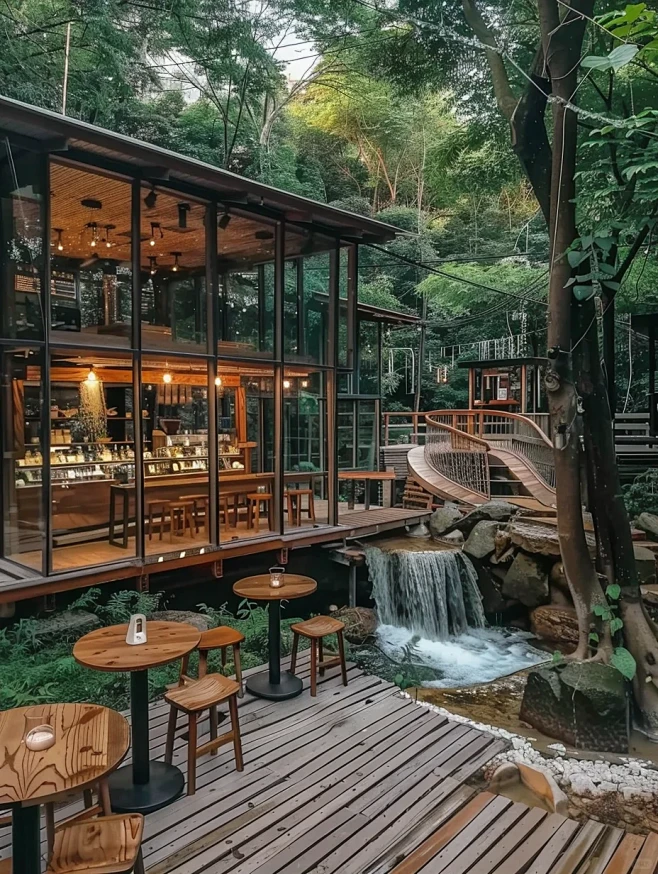 原创丨炸裂！这个户外瀑布咖啡馆设计美哭了 - 小红书