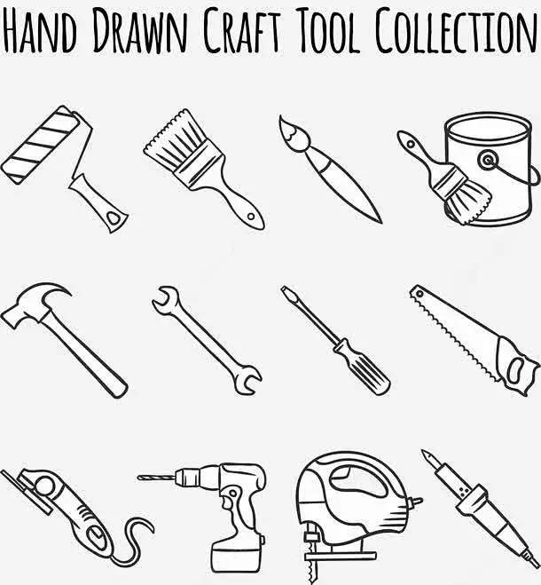 卡通手绘装修工具png免抠素材_新图网 https://ixintu.com 五金工具 卡通手绘 建筑装修 装潢工具 扳手 砌墙 冲击钻 电钻 电锤 锯子 榔头 油漆桶 刷墙 粉刷 刷子-花瓣网