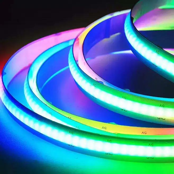 5m Sk6812 Ambient Cob Rgb Led Strip Light Dc5v 332leds Flexible Cob Rgb ...