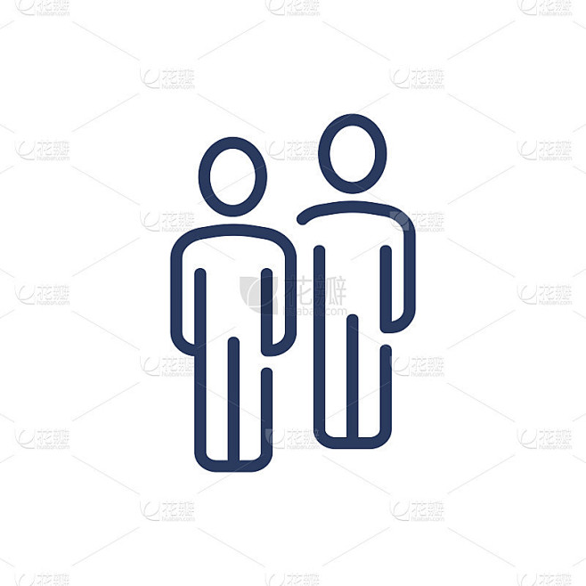 商业伙伴细线图标