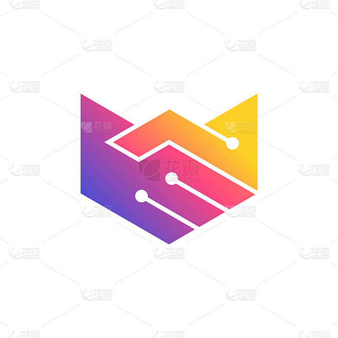 handshake vector abstract logo. deal symbol. gradi