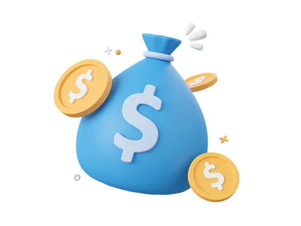 Money bag 3D Icon-花瓣网