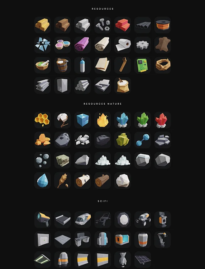 GUI Icon icons ILLUSTRATION kit lowpoly polyperfect-花瓣网