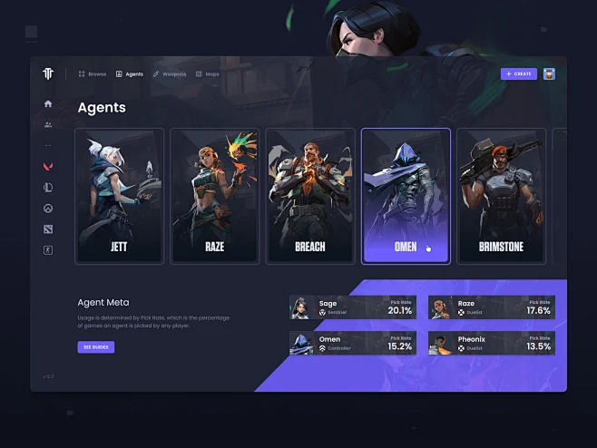Tournament & Esports Platform - Valorant Agents ux interface userinterface experience user ui ...