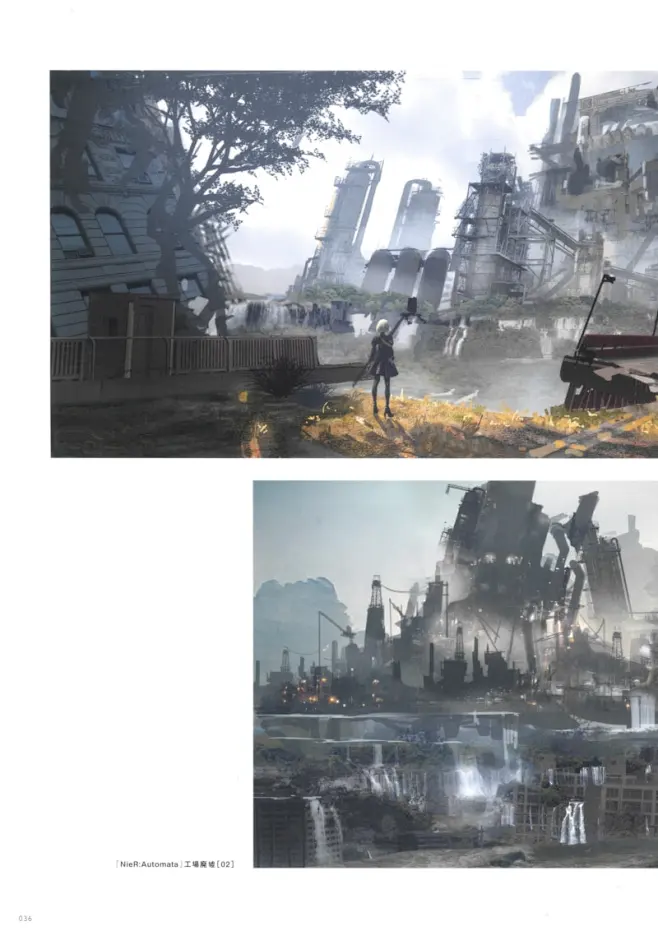 @图维画社 《尼尔机械纪元》设定图集2b小姐姐插画图片_场景素材图片素材-花瓣网