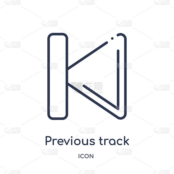 previous track button icon from music outline coll