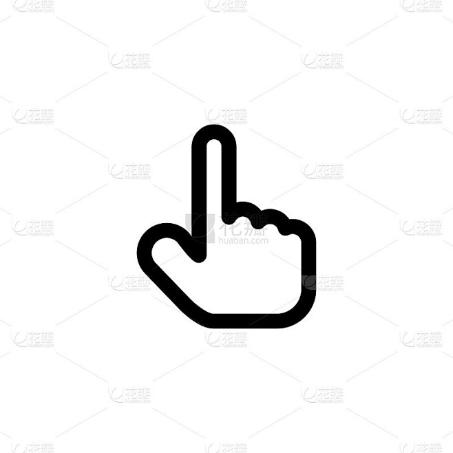 指针手指图标矢量插图