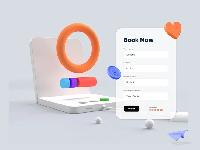 Book Now Form illustration design ux branding clean ui amptus ui strap-花瓣网