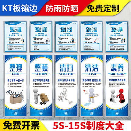 5S 6S 7S 8S 9S 10S 11S 12S管理制度企业文化标语安全生产宣传海报工厂车间管理挂图消防警示标识牌