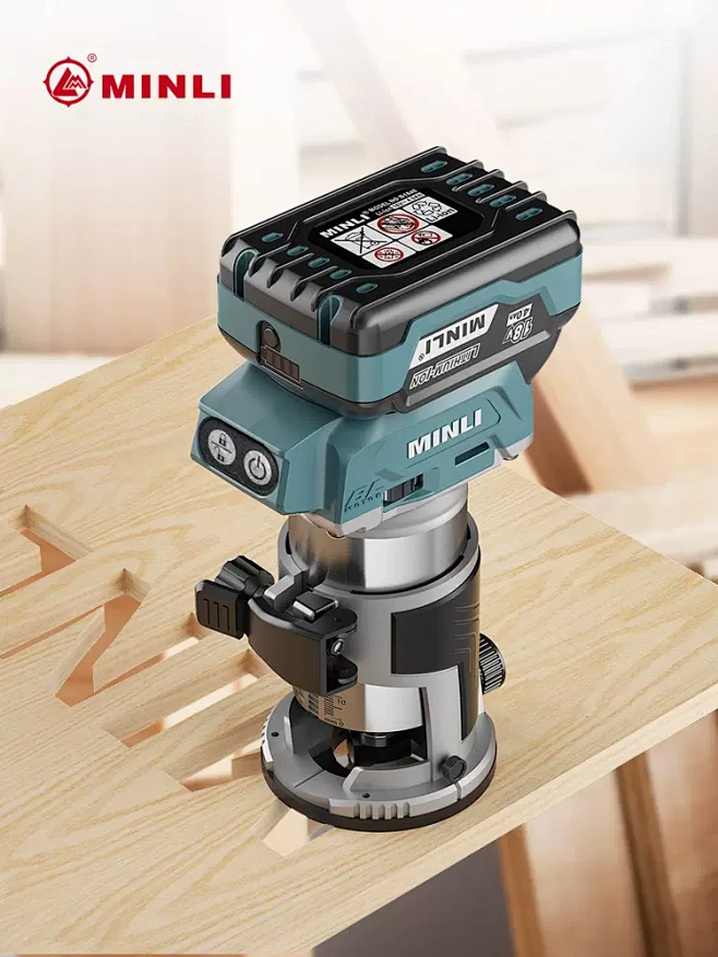 MINLI无刷锂电修边机充电式多功能木工开槽机铝塑板雕刻机小锣机-tmall.com天猫-花瓣网