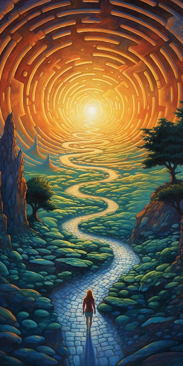 person path of the lost journey fine art print, in the style of mark ...
