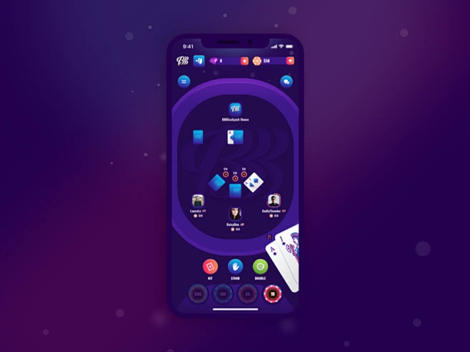 Blackjack mobile game ui 800x600-花瓣网