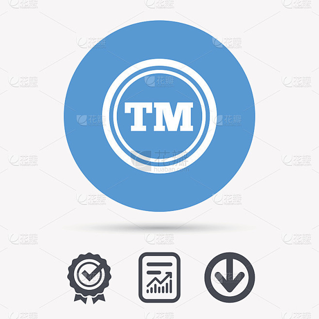 注册TM商标图标。知识的工作。