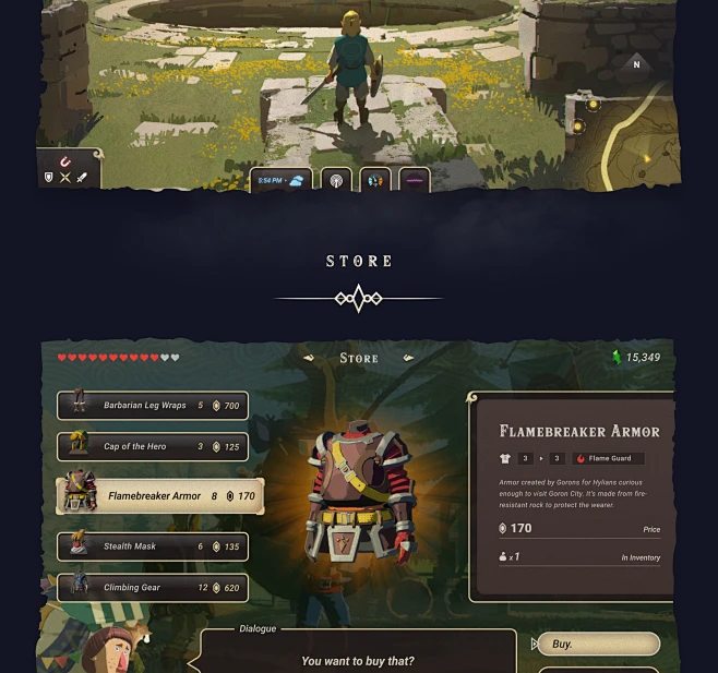 gameUI UI HUD zelda game Gaming Interface-花瓣网