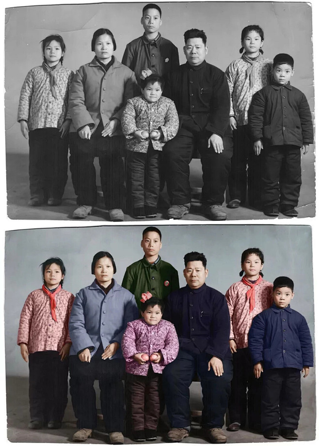 全家福老照片 - 全家福, 老照片上色, 人像, 2016年春节“全家福”摄影征稿 - 老照片修复 - 图虫摄影网