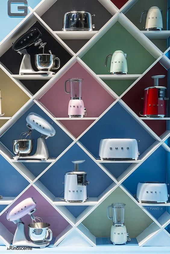 #smeg50style small domestic appliances showcased in the windows of ...