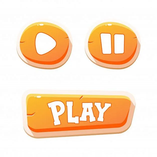 其中包括图片：Premium Vector | Buttons for mobile games. ui game design.-花瓣网